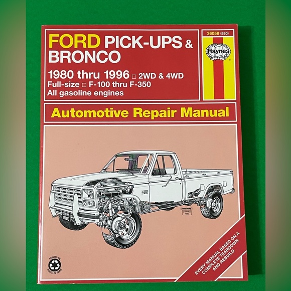 Haynes Manual | Other | Haynes Ford Pickups Bronco 98 Thru 1996 Repair ...